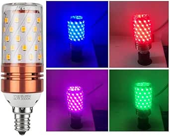 6-Pack 7 Colors Candle Light Bulb - 12W Equivalent 100 Watt - E12 ...