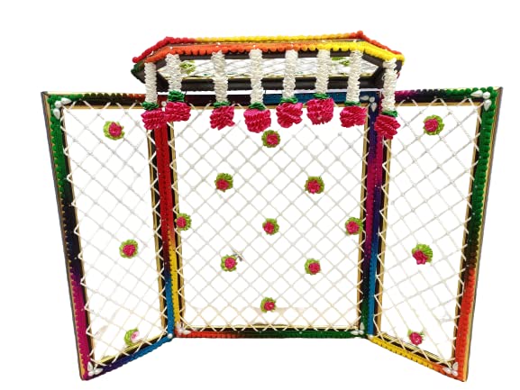 Buy DEV SAMAGRI Lord Krishna Wooden Phool Bangla Vrindavan Style Flower ...