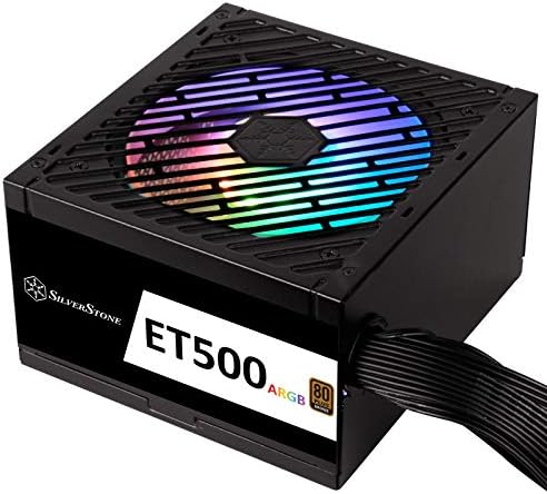 Amazon.com: SilverStone Technology Essential ET500-ARGB 500W 80 Plus Bronze Power Supply with ...