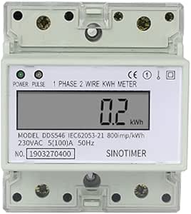 1 PCS Electric Single Phase Two Wire Energy Meter KWh Counter 100A ...