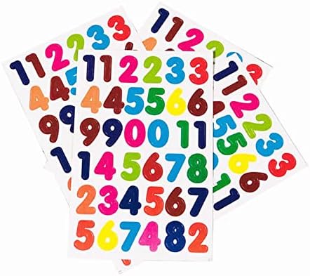 30 Sheets 1440 Pieces 0 to 9 Number Stickers Self Adhesive Colorful ...