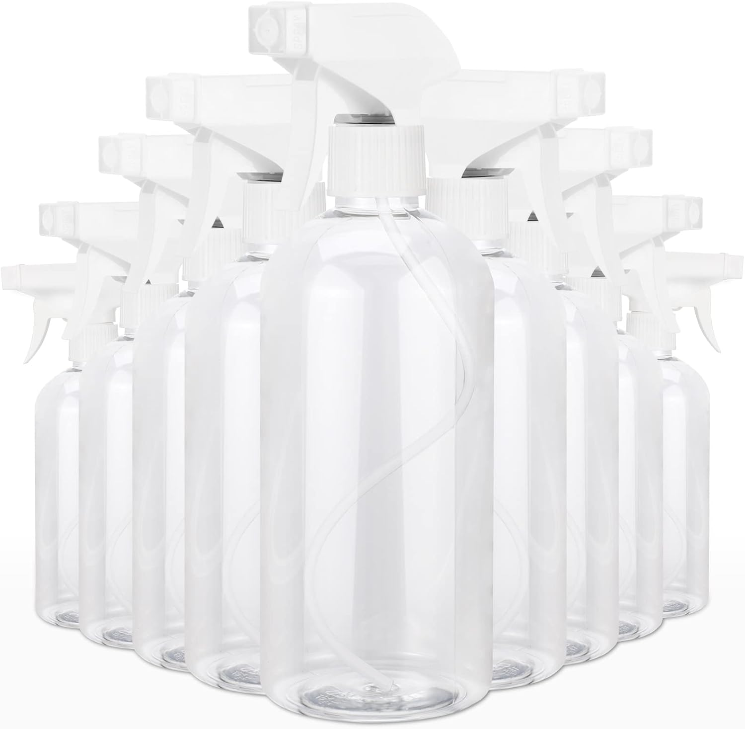 Amazon.com: 8 Packs 16.9 oz Plastic Spray Bottle Clear Empty Spray ...