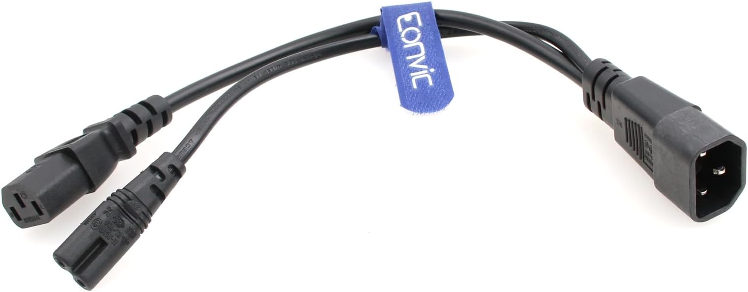 Amazon.com: C14 to C13+NEMA 5-15R Y Splitter Power Plug Cord,Single C14 ...