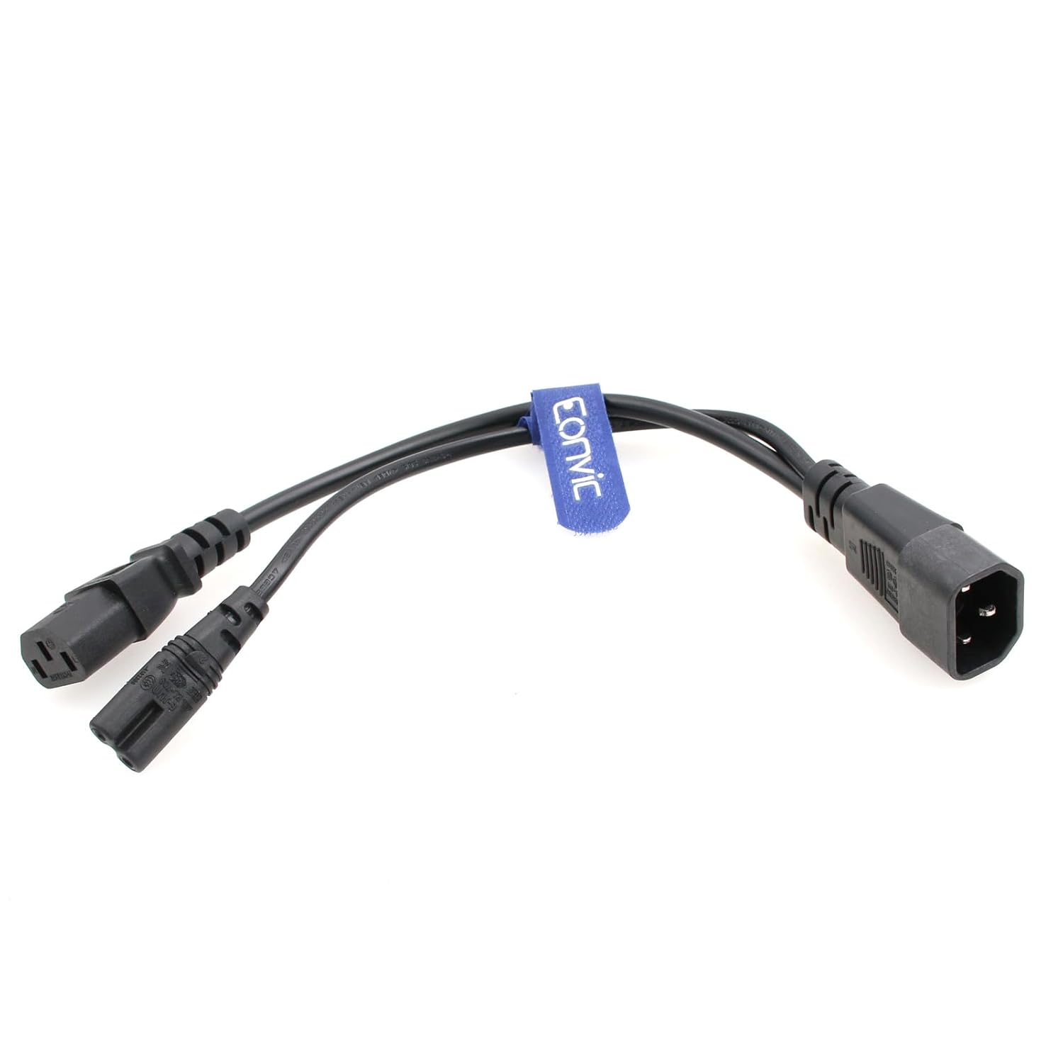 Eonvic C14 to C13+C7 Y Splitter Power Plug Cable, IEC 320 C14 Male to ...