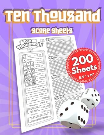 Ten Thousand Score Sheets: 200 Pages for Scorekeeping, Featuring ...