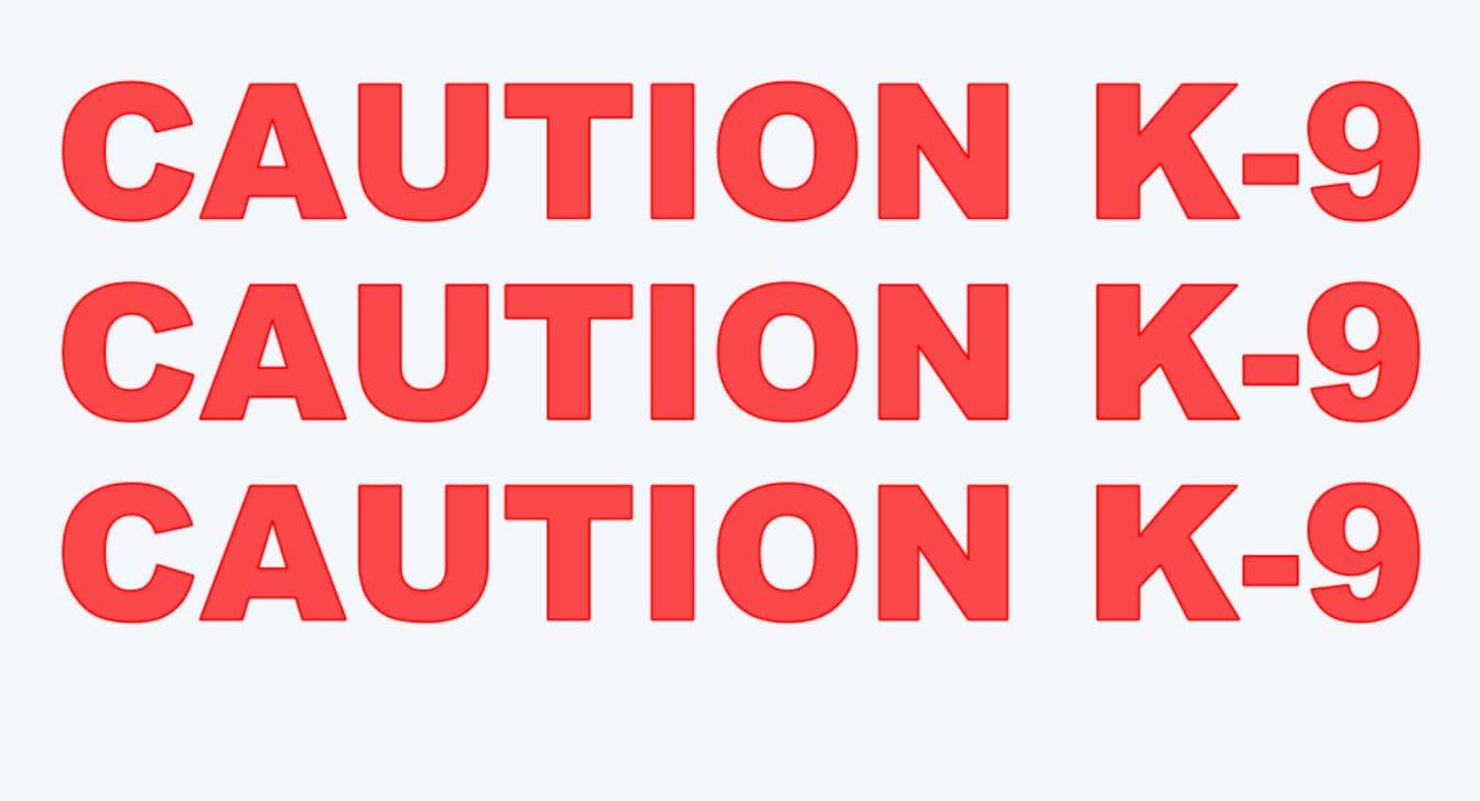 Amazon.com: Set of 3 Caution K-9, Red, Vinyl Decals, Stickers, Police ...