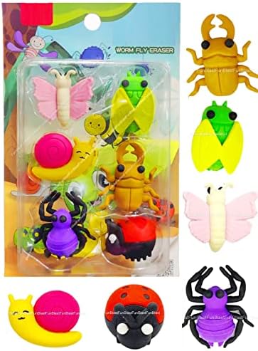 FunBlast Insects Theme Eraser Set for Kids - 6 Pcs Return Gift ...