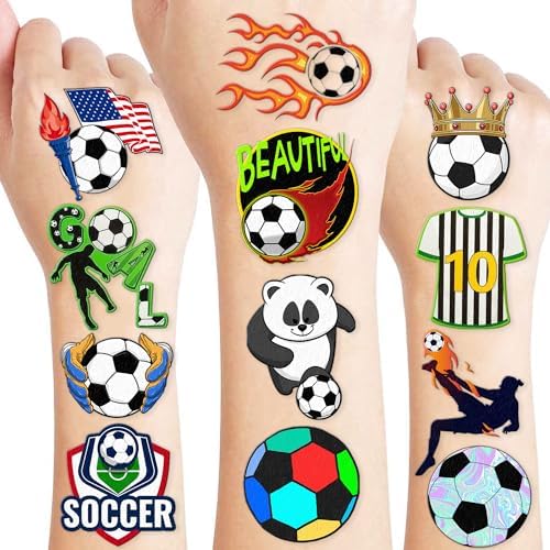 Amazon.com : 88 PCS 8 Sheet Soccer Temporary Tattoos Sticker for Kids ...