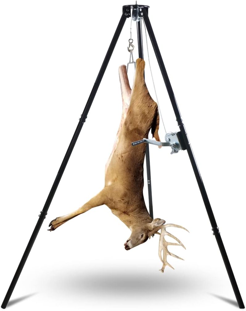 Amazon.com : Game Hoist Tripod Deer Hunting Stand Rack with 500lb ...