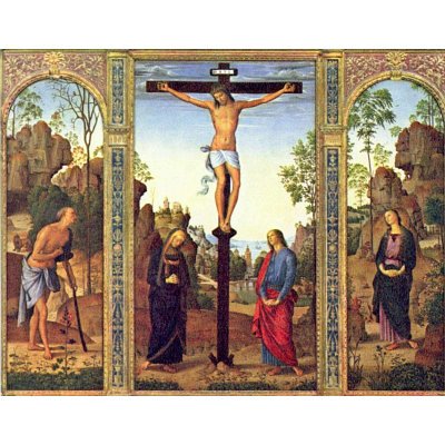 Pietro Perugino (Galitzin-Triptych, overview, Crucifixion with Mary and ...