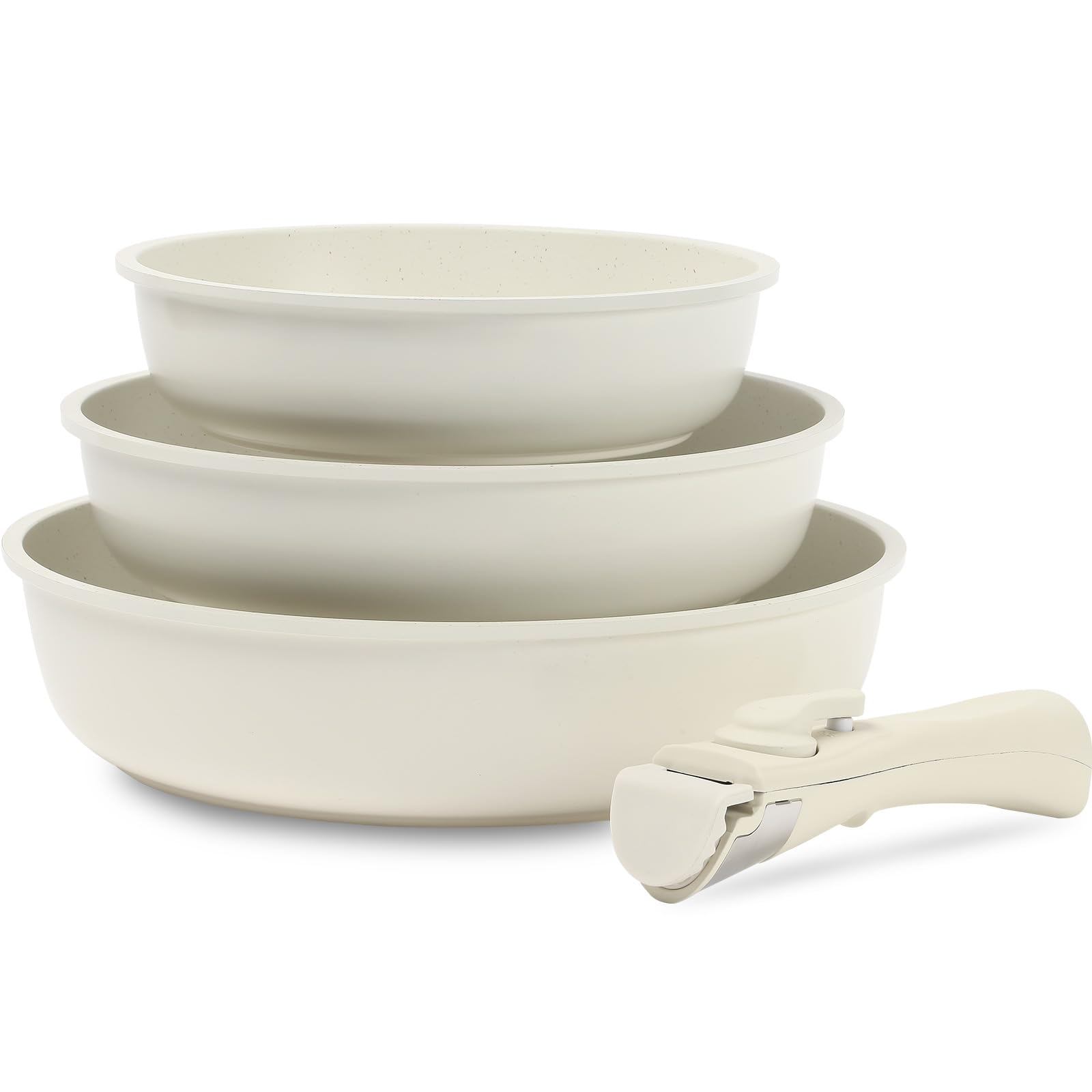 Amazon.com: ESLITE LIFE Nonstick Skillet Set with Lids & Detachable ...