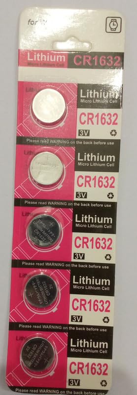 PPI Generic Lithium CR1632 (3v) Pack of 5 Coin Cell Batteries : Amazon ...