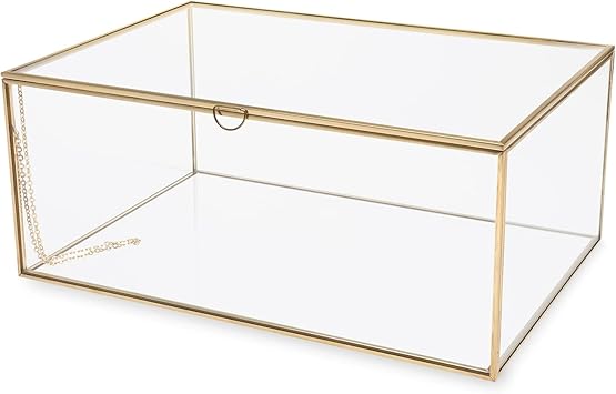 Amazon.com: HighFree 13" Copper Golden Vintage Glass Lidded Box ...