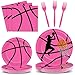 Amazon.com: gisgfim 96 Pcs Pink Basketball Party Supplies Paper Plates ...
