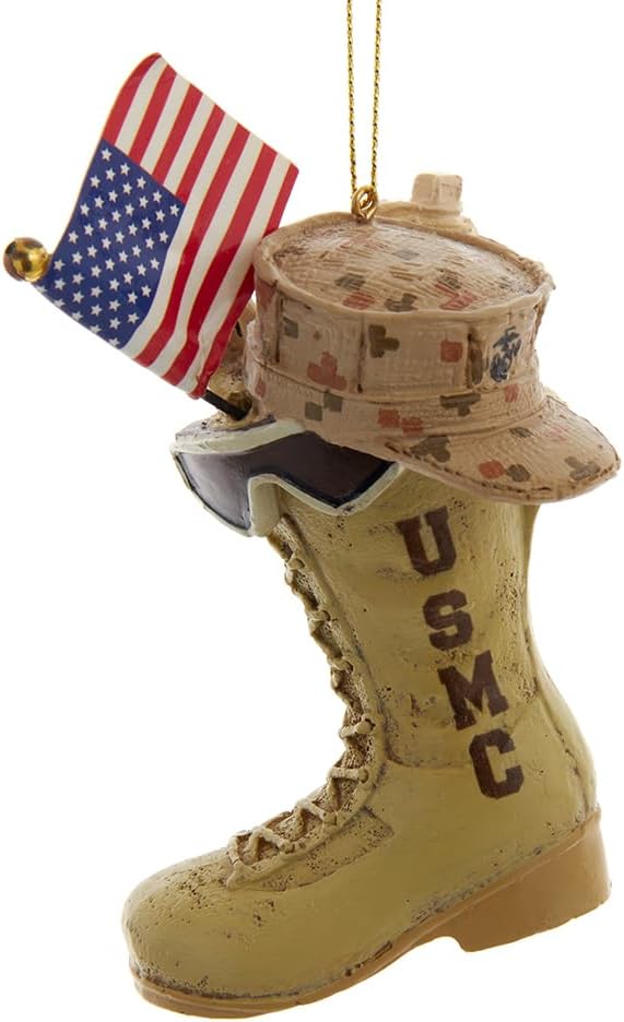 Amazon.com: US Marines Boot with Flag Christmas Ornament : Home & Kitchen