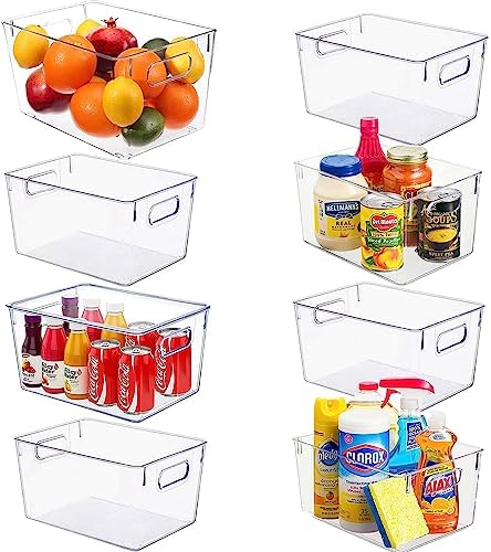 Amazon.com - KOKITEA 8 Pack Large Clear Plastic Storage Bins (8L ...