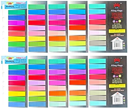 Amazon.com : 4A Sticky Notes Flags Set,44 Colors,Page Marker ...