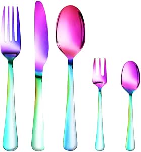 TOQUE 30PCS Cutlery Set, Stainless Steel Kitchen Knife Fork Spoon Sets ...