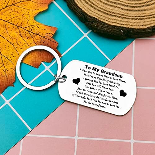 Amazon.com: Grandson Keychain Inspirational Gifts for Grandson from ...