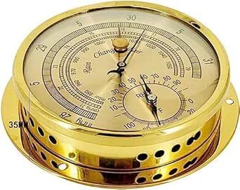 Traditional Barometer Brass Barometer Combined With Thermometer And ...