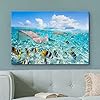 Amazon.com: wall26 Canvas Print Wall Art Stingray & Striped Fish Under ...