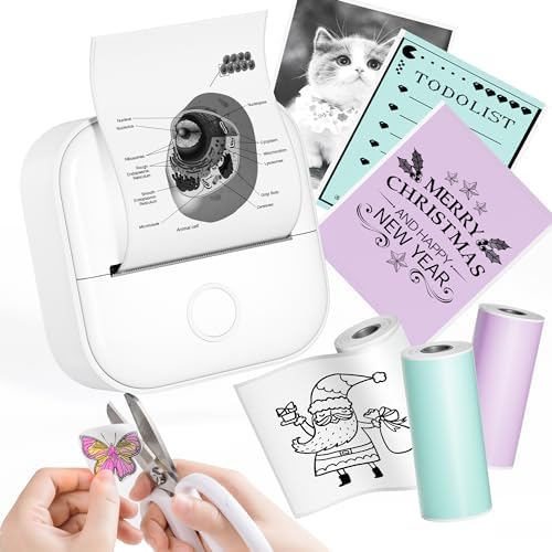 Phomemo Mini Thermal Printer,T02 Portable Printer,Wireless Photo ...