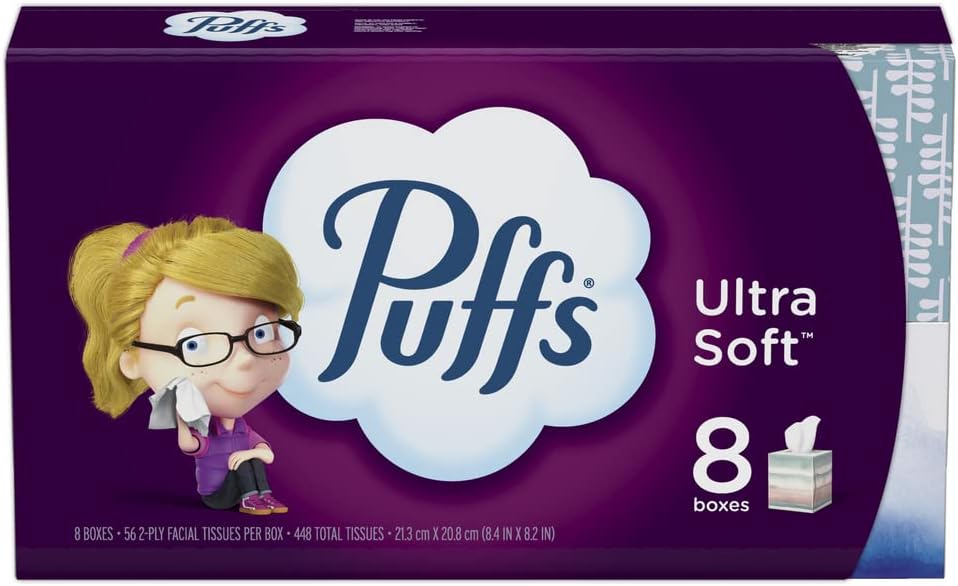 Amazon.com: Puffs Ultra Soft Facial Tissues, 24 Cubes, 56 Tissues per ...