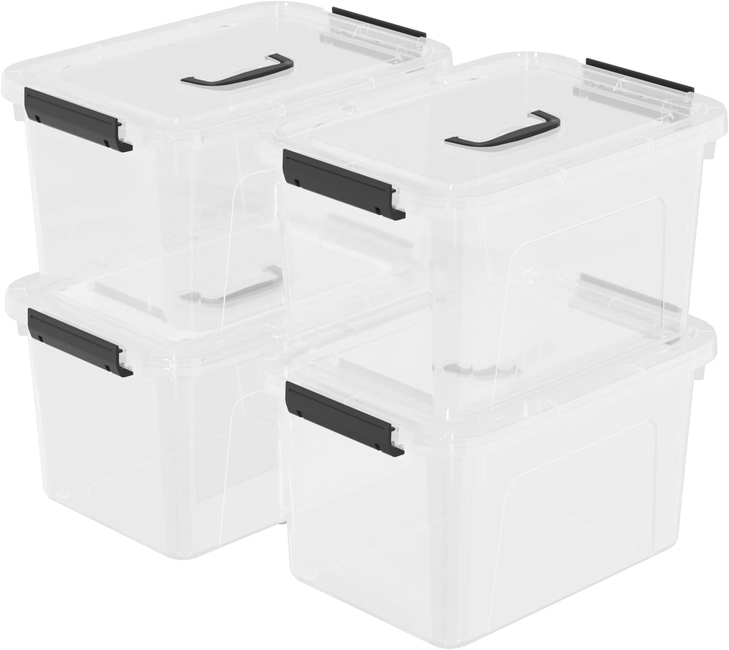 Amazon.com - WYT 9 Quart Clear Storage Latch Bins with Lids/Handle ...