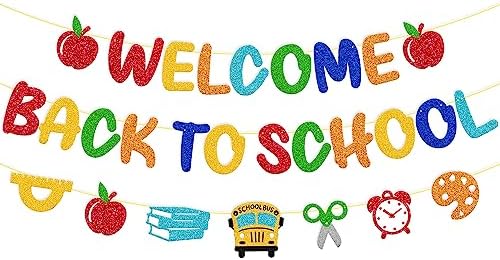 Amazon.com: Welcome Back To School Banner First Day of School Welcome ...