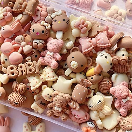 Amazon.com: FULUSODO 100pcs Slime Charms Cute Set, Bulk Mixed Resin ...