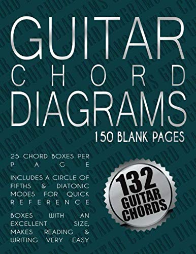 Guitar Chord Diagrams: Music Paper NoteBook 132 Guitar Chords For ...