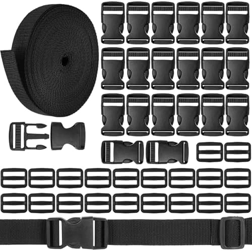 ZEONHEI 16 Yards Nylon Webbing Strap, Heavy Webbing Strap with 11 Sets ...