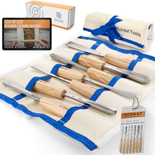 Schaaf Wood Carving Tools 12-pc Chisel Set with Canvas Case | Full Size ...