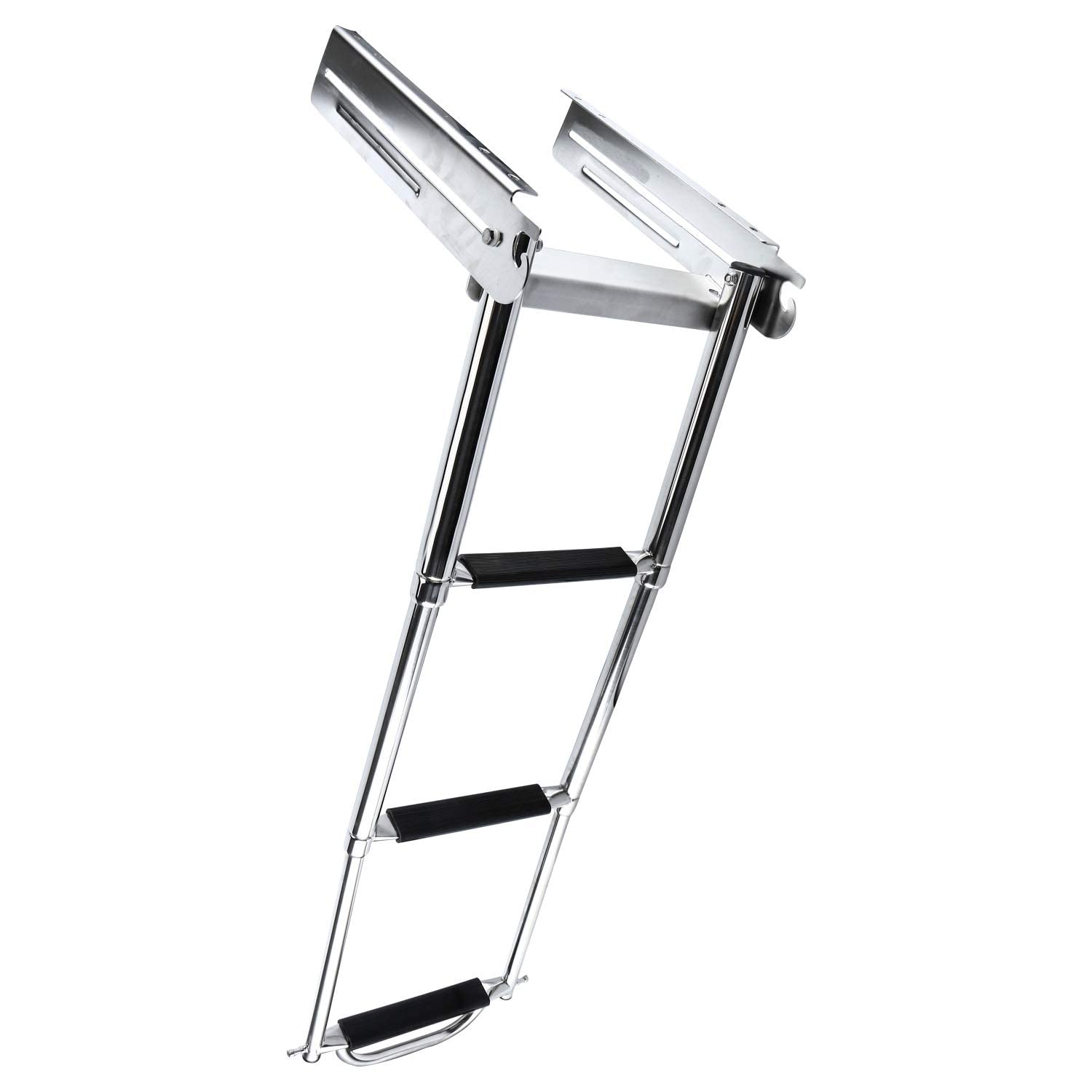 Buy HYDDNice 3 Steps Marine Boat Ladder with Spring Loaded Latch and ...