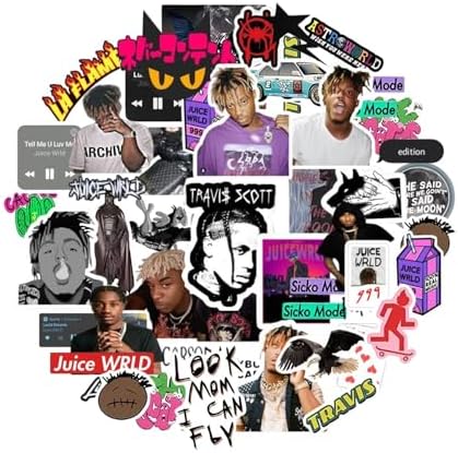 Amazon.com: Rapper Mixed Stickers 50PCS Singer Stickers Pack Vinyl ...