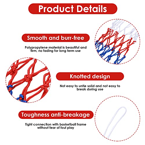 Yolev 2 Heavy Duty Basketball Net Tri-Colored Basketball Nets ...