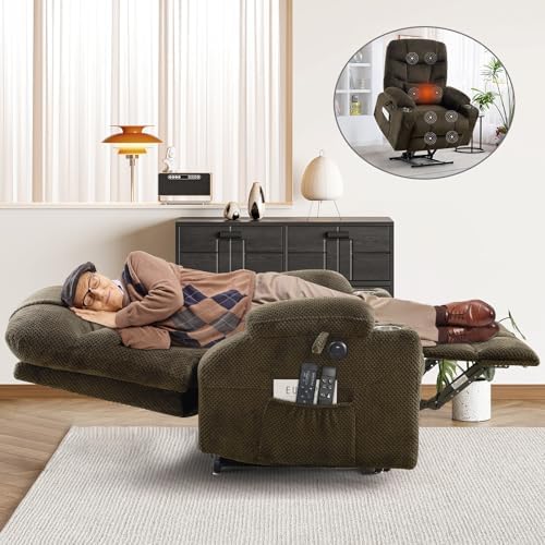 Amazon.com: CDCASA Oversized Dual Motor Lay Flat Power Lift Recliner ...