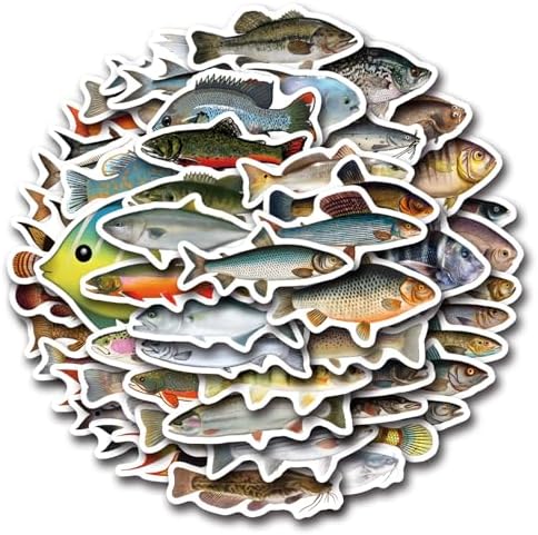 Amazon.com: Fish Stickers for Kids - 2 Sheets Small Fish Stickers for ...