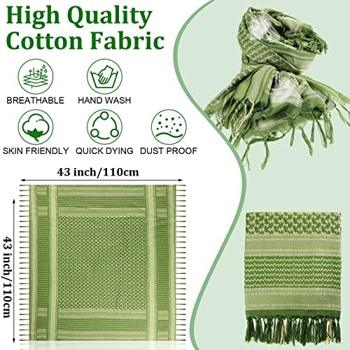 Janmercy 16 Pcs Military Shemagh Tactical Desert Scarf Keffiyeh Head ...