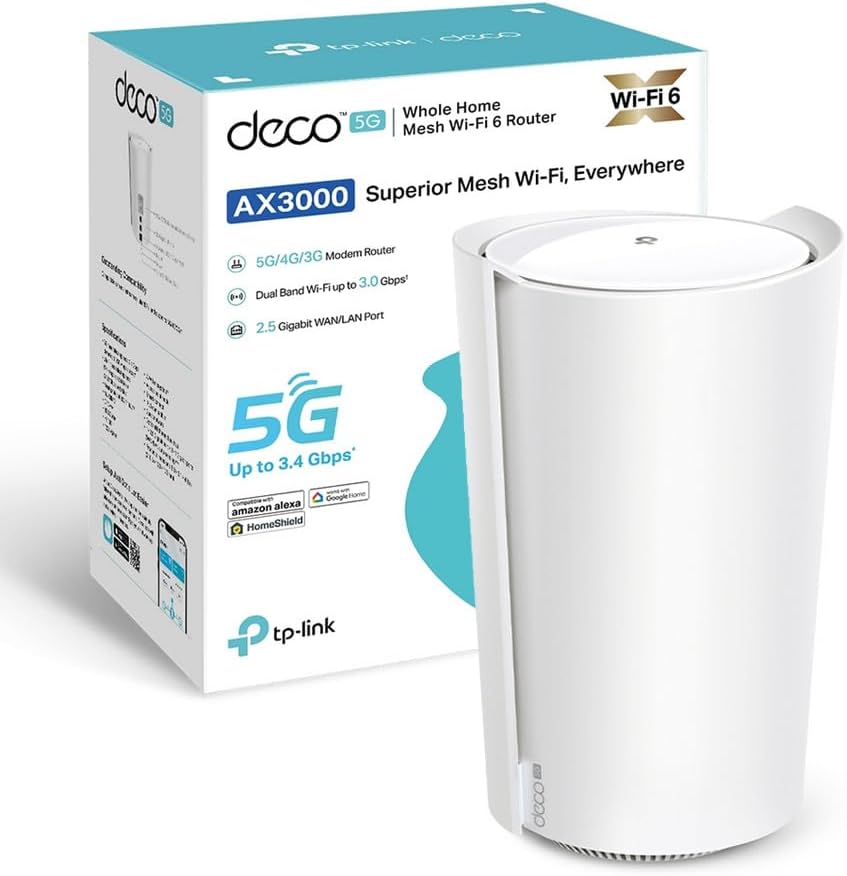 TP-Link Deco X3000-5G Router con Sim, 5G Mesh WiFi 6, AX3000Mbps Dual ...
