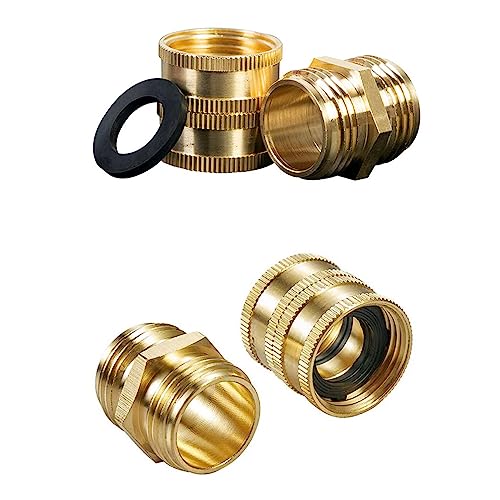 Brass Garden Hose Pipe Connector Hose Adapter 3/4 Inch,Male to Male ...