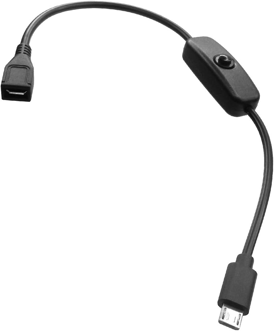 HOMESPOT 28.5CM kurzes Micro USB 2.0 Kabel mit EIN/Aus Schalter - Ideal ...