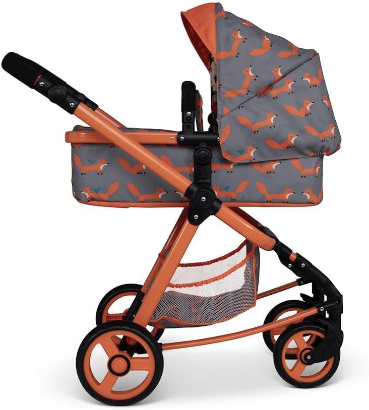 COSATTO DOLLS PRAM Delux Giggle Quad, Charcoal Mister Fox, Reclines ...