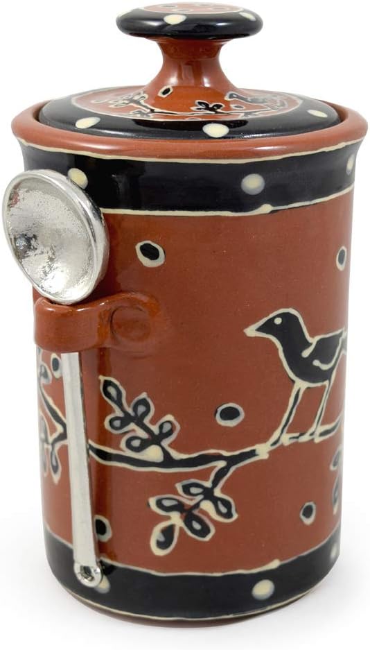 Amazon.com: American Handmade Terra Cotta Pottery Kitchen Canister with ...