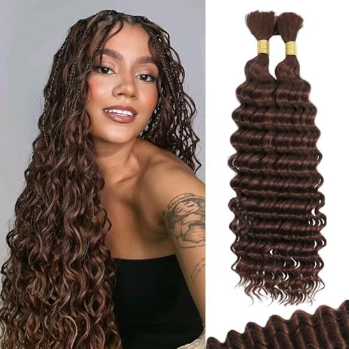 Amazon.com : Human Braiding Hair for Boho Braids 110g 2 Bundles/Pack Deep Wave 12A Curly ...