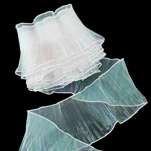 Ruffled Lace Trims 3 Yards, Pleated Lace Fabric Trim, Organza Ruffled ...