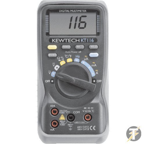 Kewtech KT116 Digital AC/DC Multimeter, 10A, 600V with Temperature ...