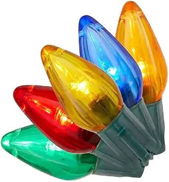 Amazon.com: Home Accents Holiday 25 Multi-Colored C9 LED (Super Bright ...