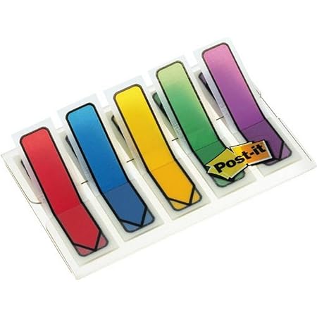 Post-it® Index Arrows - 5 Colours - 20 of Each Colour - Clear Dispenser ...