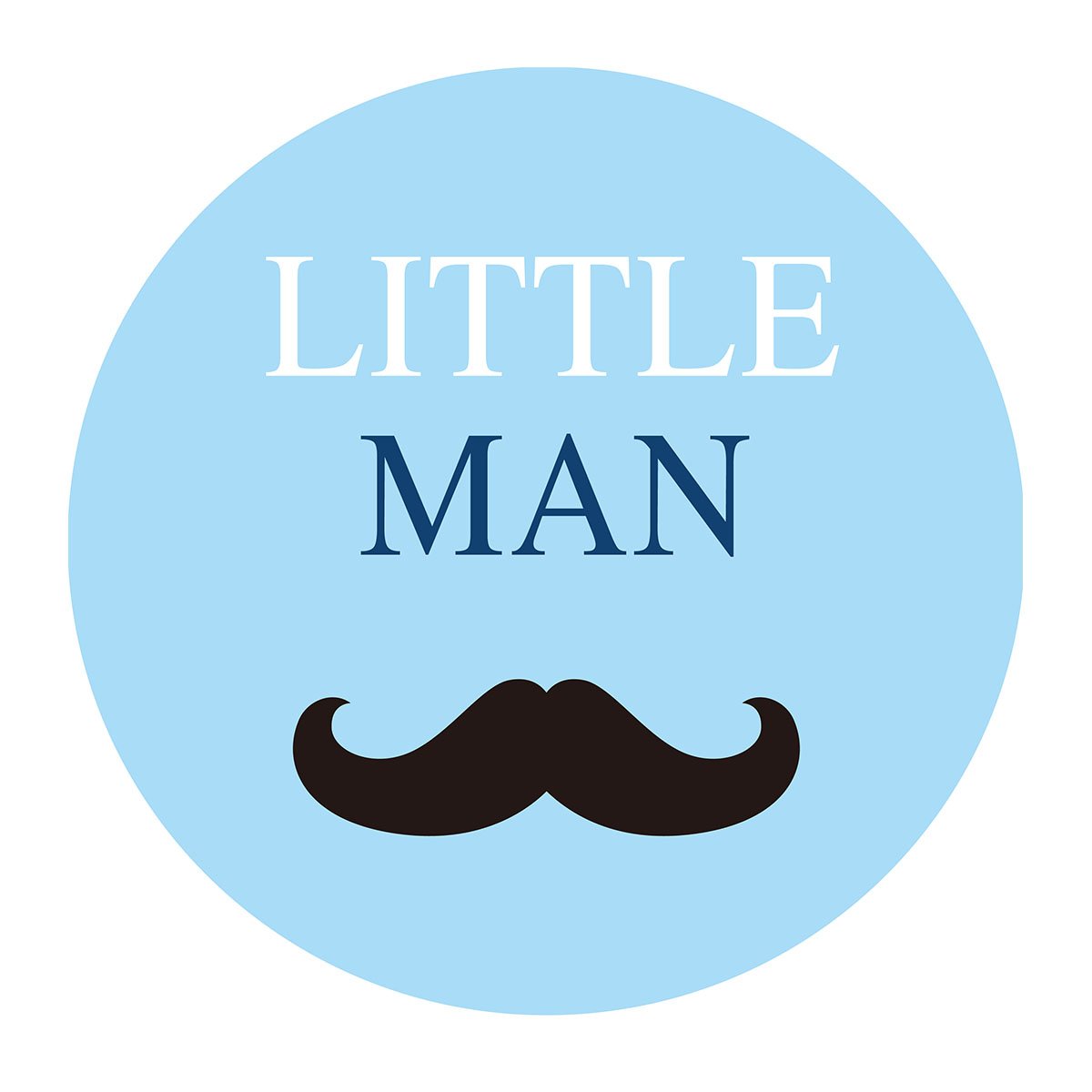 Amazon.com: MAGJUCHE Mustache Little Man Stickers, Blue Boy Baby Shower ...